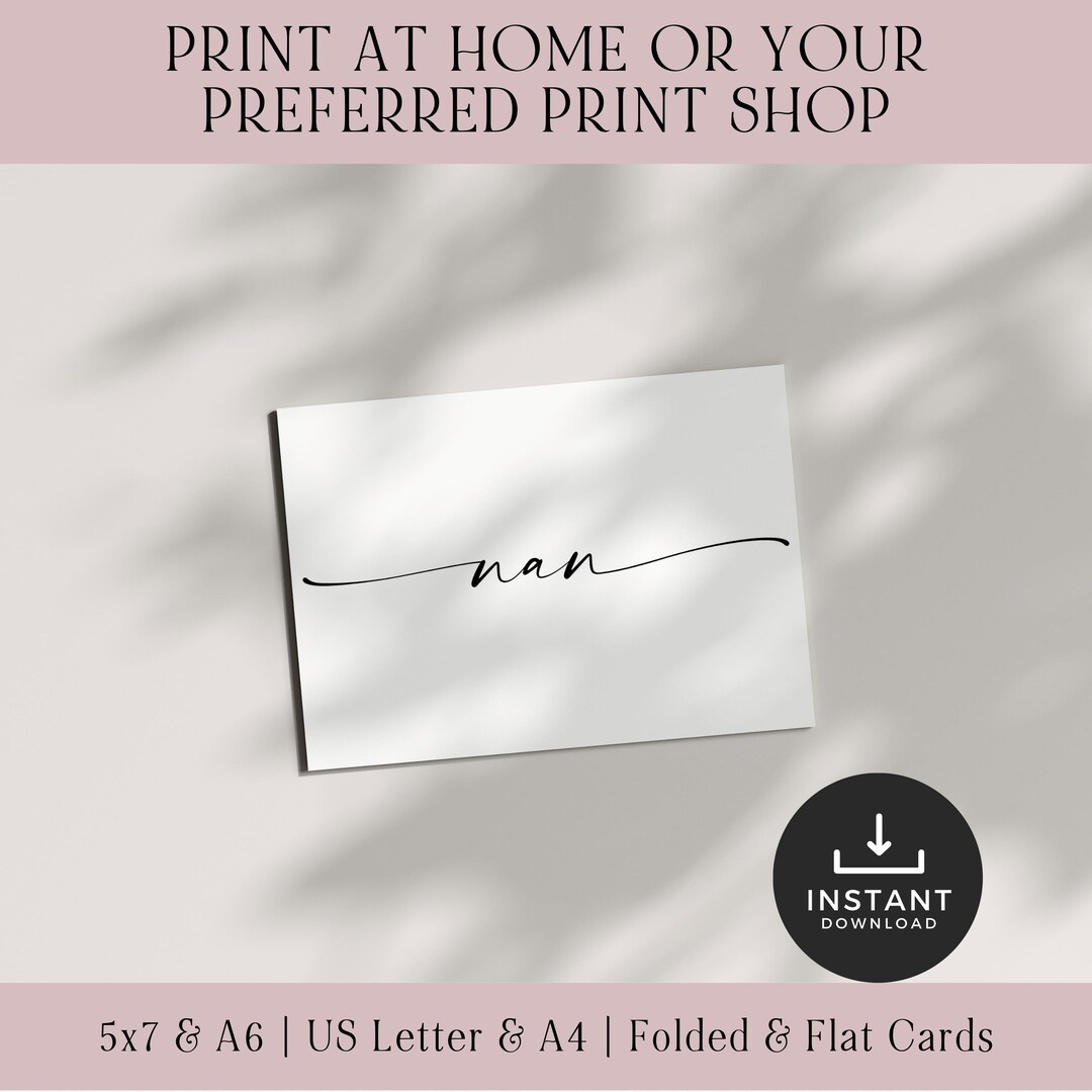 Mothers Day Card Nan Printable Mother's Day Card Printable Card for Nan ...