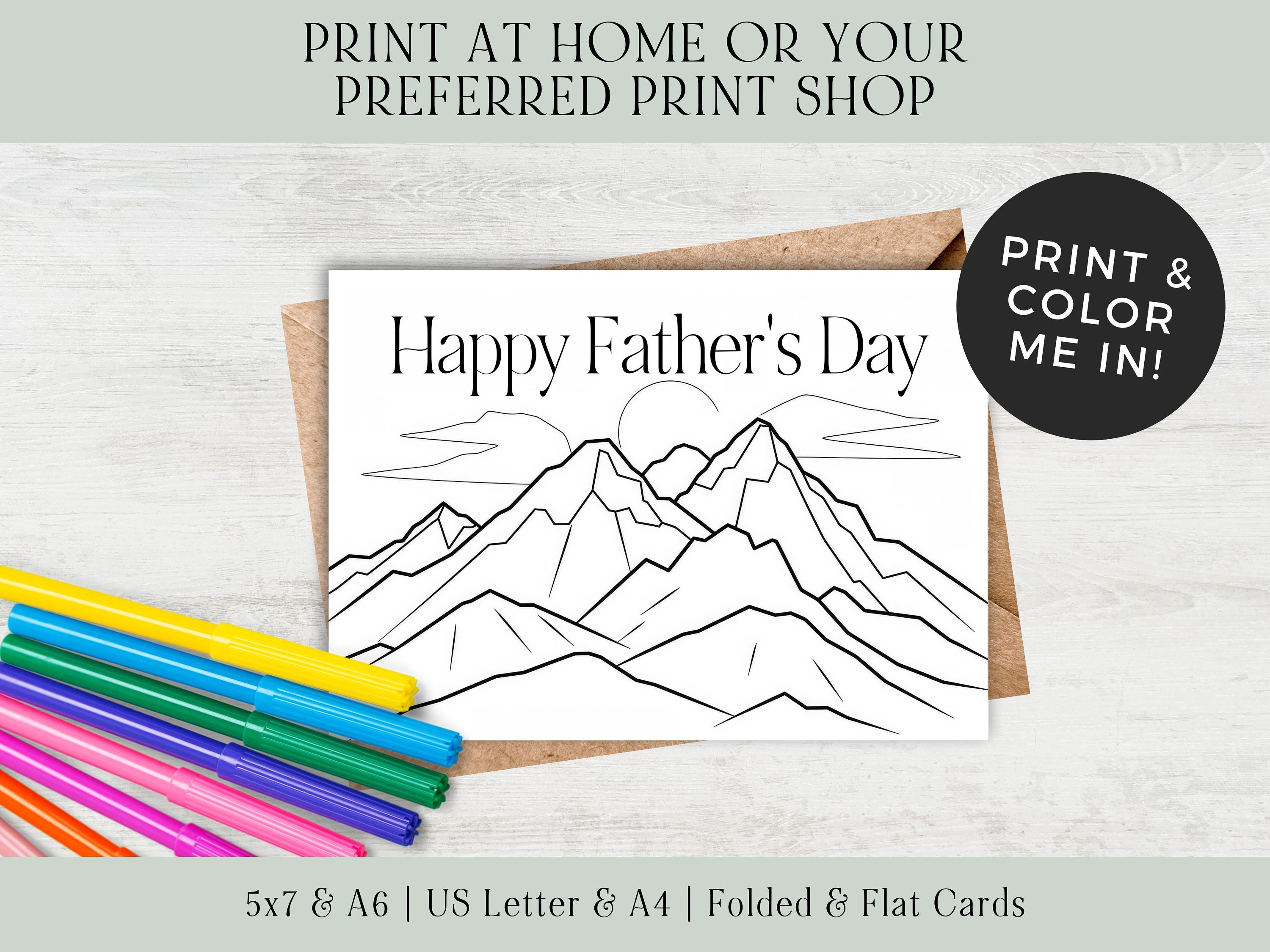 Printable Fathers Day Cards to Color | Fathers Day Printable Coloring ...