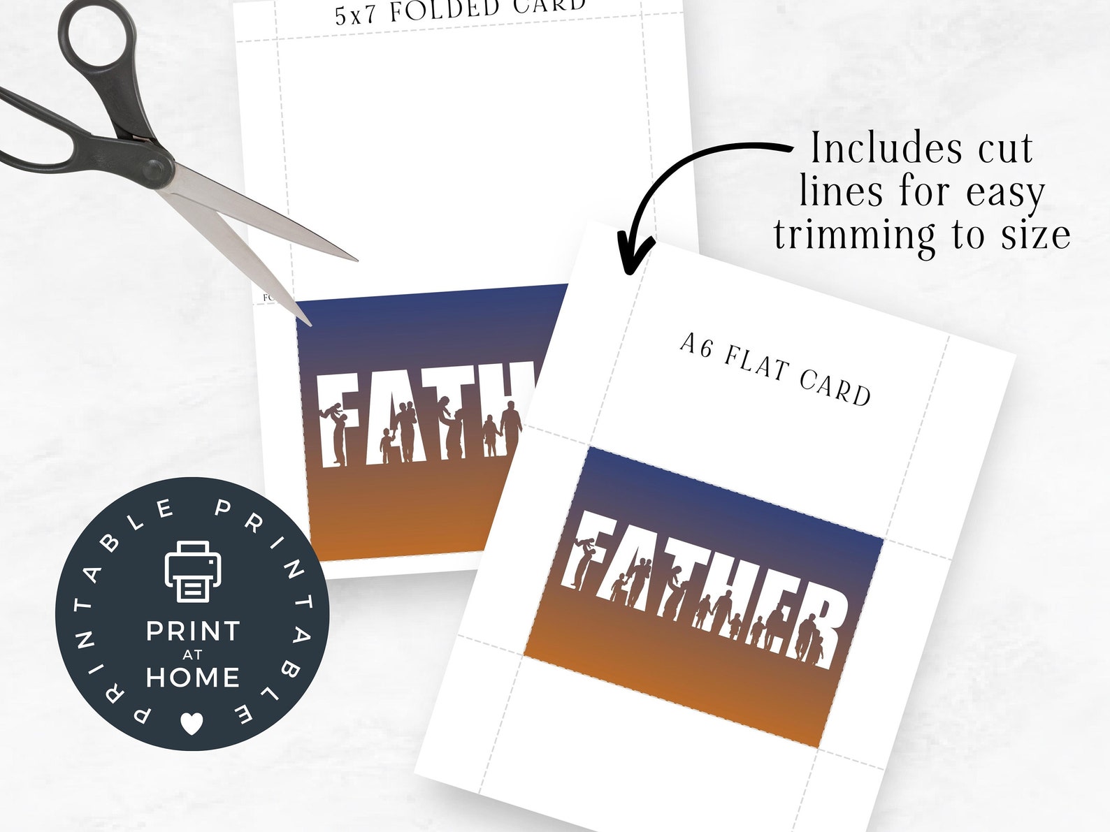 Father's Day Card Printable | Foldable Fathers Day Card Printable ...