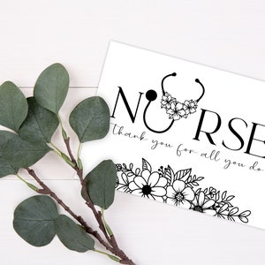 Nurse Thank You Cards Printable | Nurse Week Thank You Cards | Thank ...