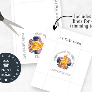 Camping Father's Day Card Printable | Campfire Father's Day Card ...