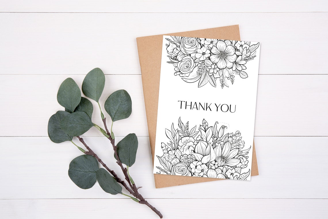 Printable Coloring Thank You Cards Printable Thank You Cards to Color ...