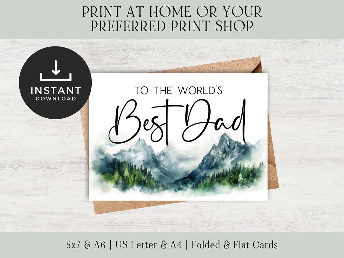 Best Dad Father's Day Card Printable Father's Day Card Printable ...