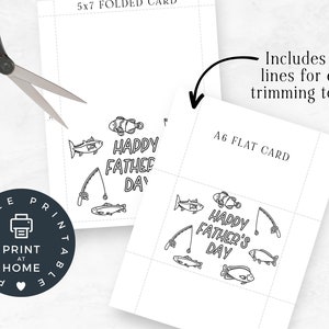 Father's Day Fishing Card to Color in | Printable Fathers Day Card to ...