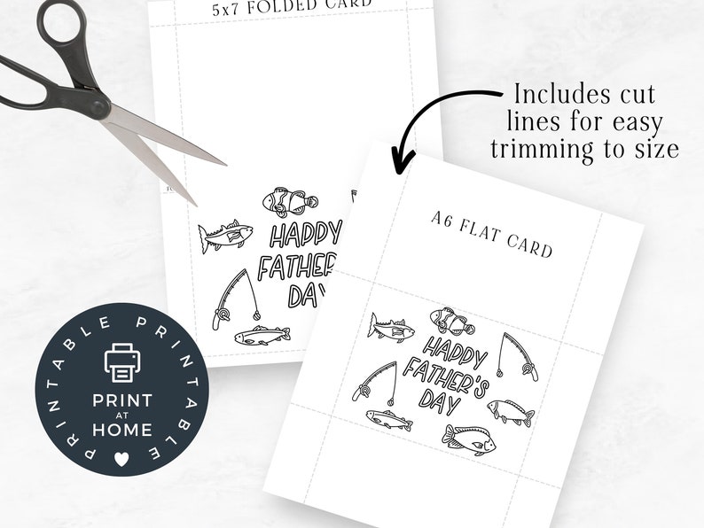 Father's Day Fishing Card to Color in | Printable Fathers Day Card to ...