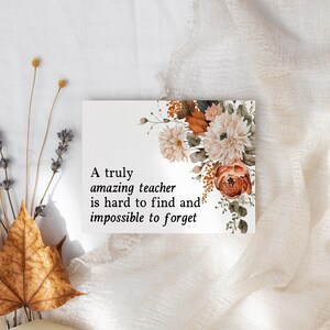 Thank You Teacher Card Boho | Printable Gift for Teacher | Teacher ...