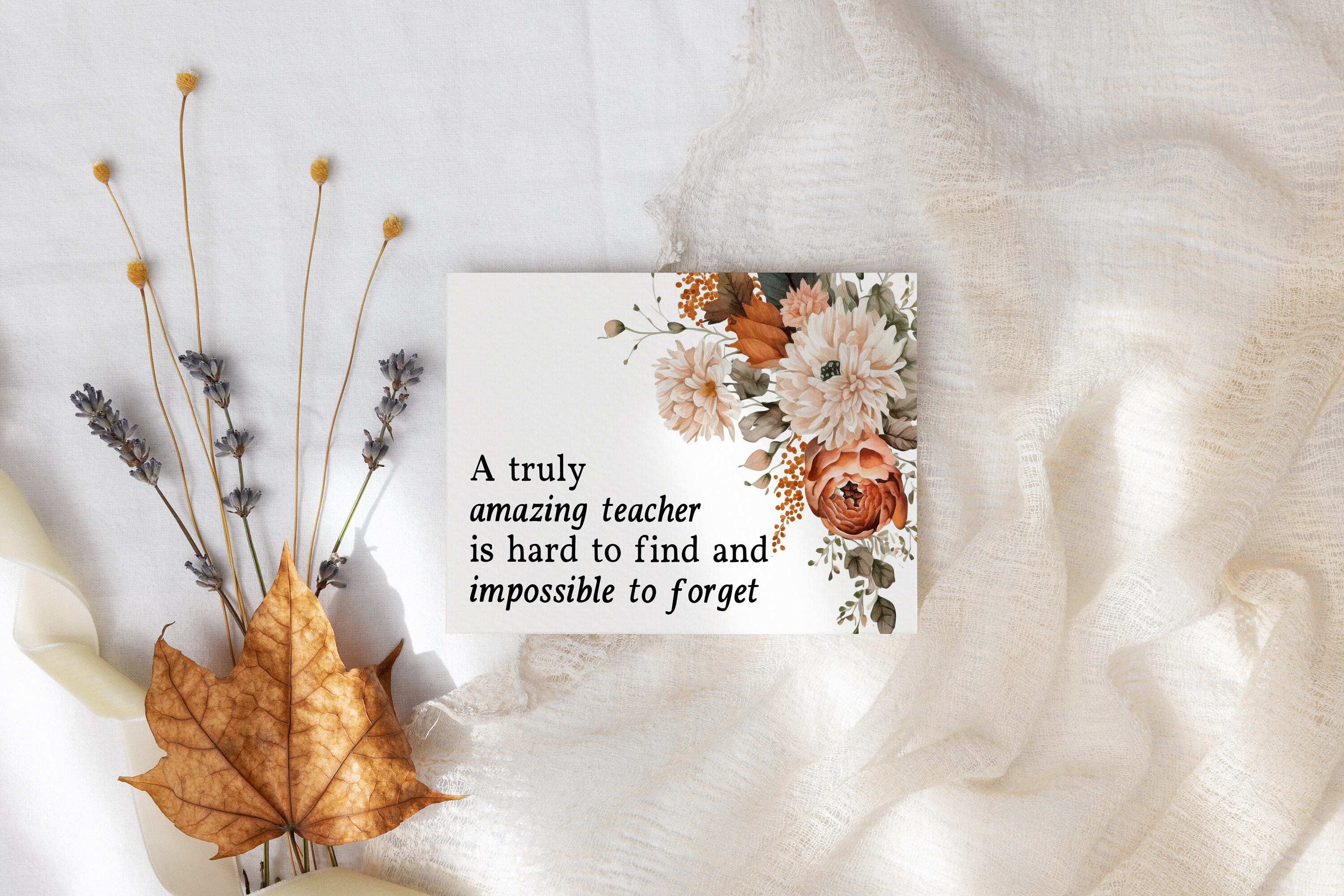 Thank You Teacher Card Boho | Printable Gift for Teacher | Teacher ...