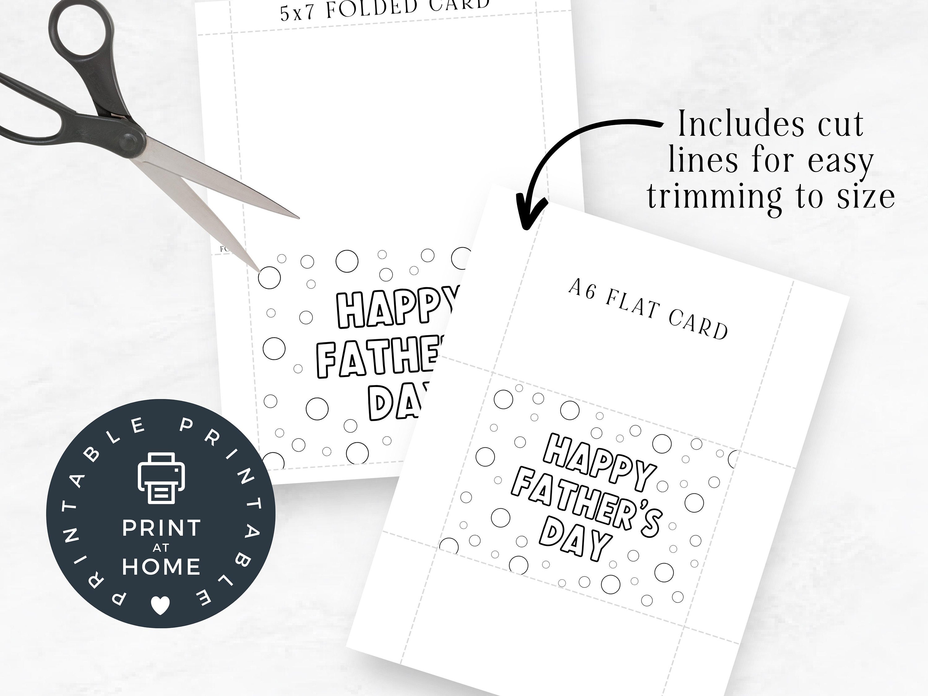 Cute Father's Day Card Printable Coloring Printable Fathers Day Card to ...