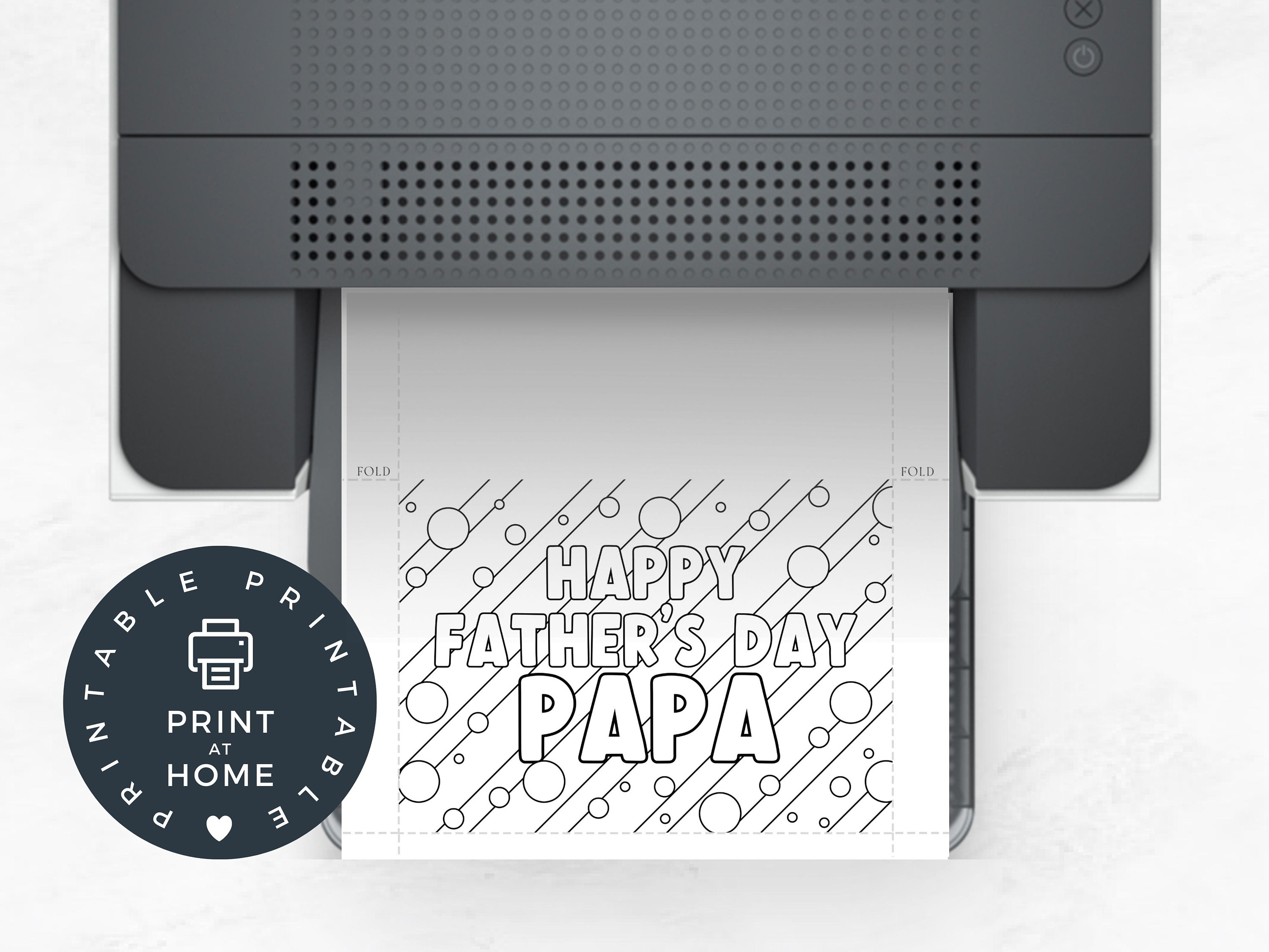 Father's Day Card for Papa | Printable Coloring Papa Card | Printable ...