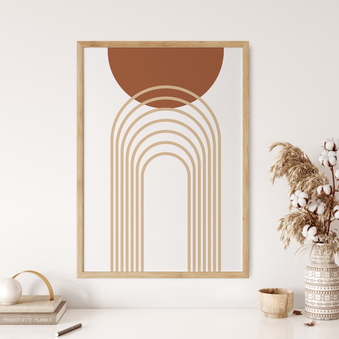 Mid Century Modern Printable Wall Art, Minimalist Digital Art - Etsy