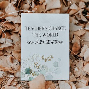 Teachers Day Thank You Card Eucalyptus World Teachers Day Printable ...