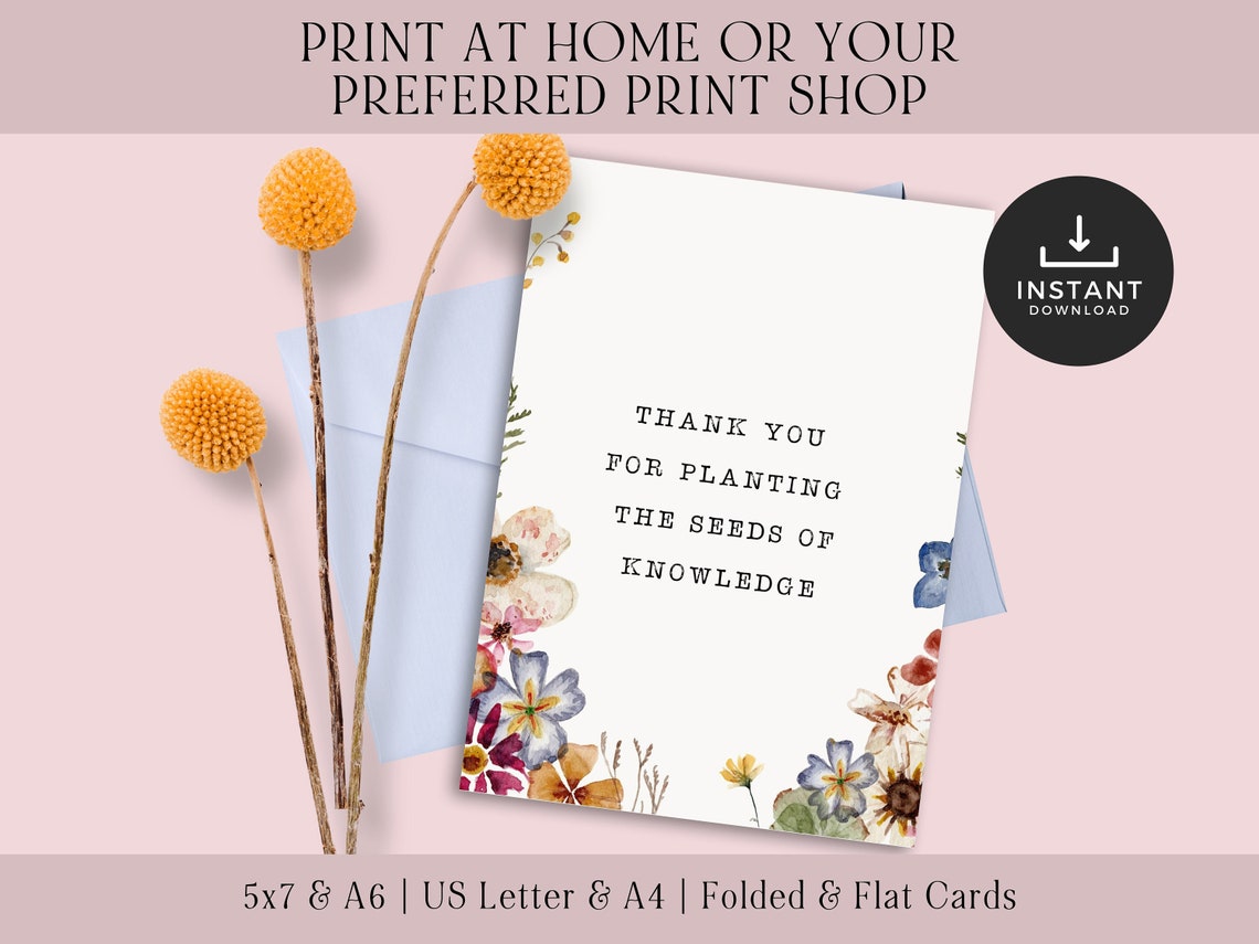 Teachers Day Card Printables Printable Gift for Teacher Printable Card ...