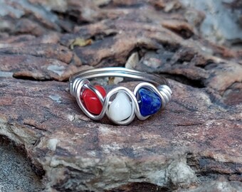 Red White and Blue Ring | Etsy