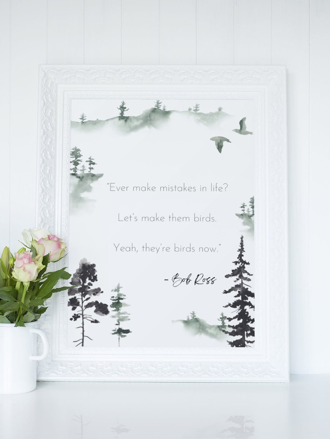 Bob Ross Quote, Art Print, Inspirational Print, Positivity Art, Home ...