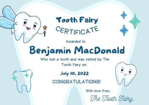 Lost Tooth Certificate