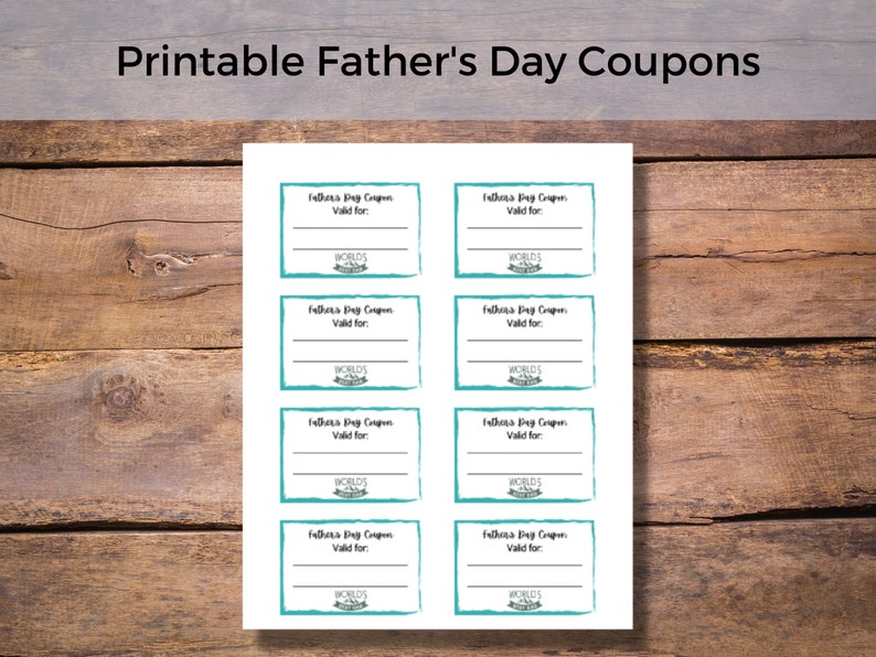 Father's Day Coupons, Father's Day Gift, Printable Coupons for Dad, Dad ...