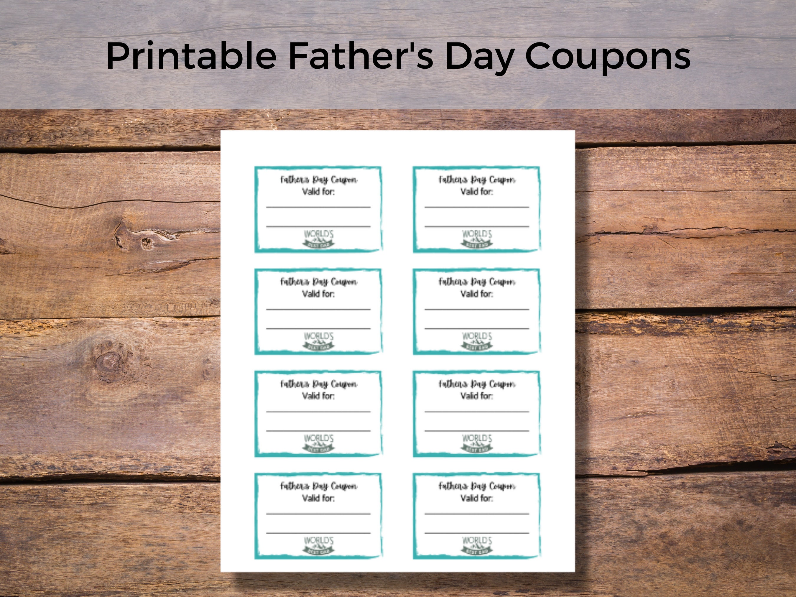 Father's Day Coupons, Father's Day Gift, Printable Coupons for Dad, Dad ...