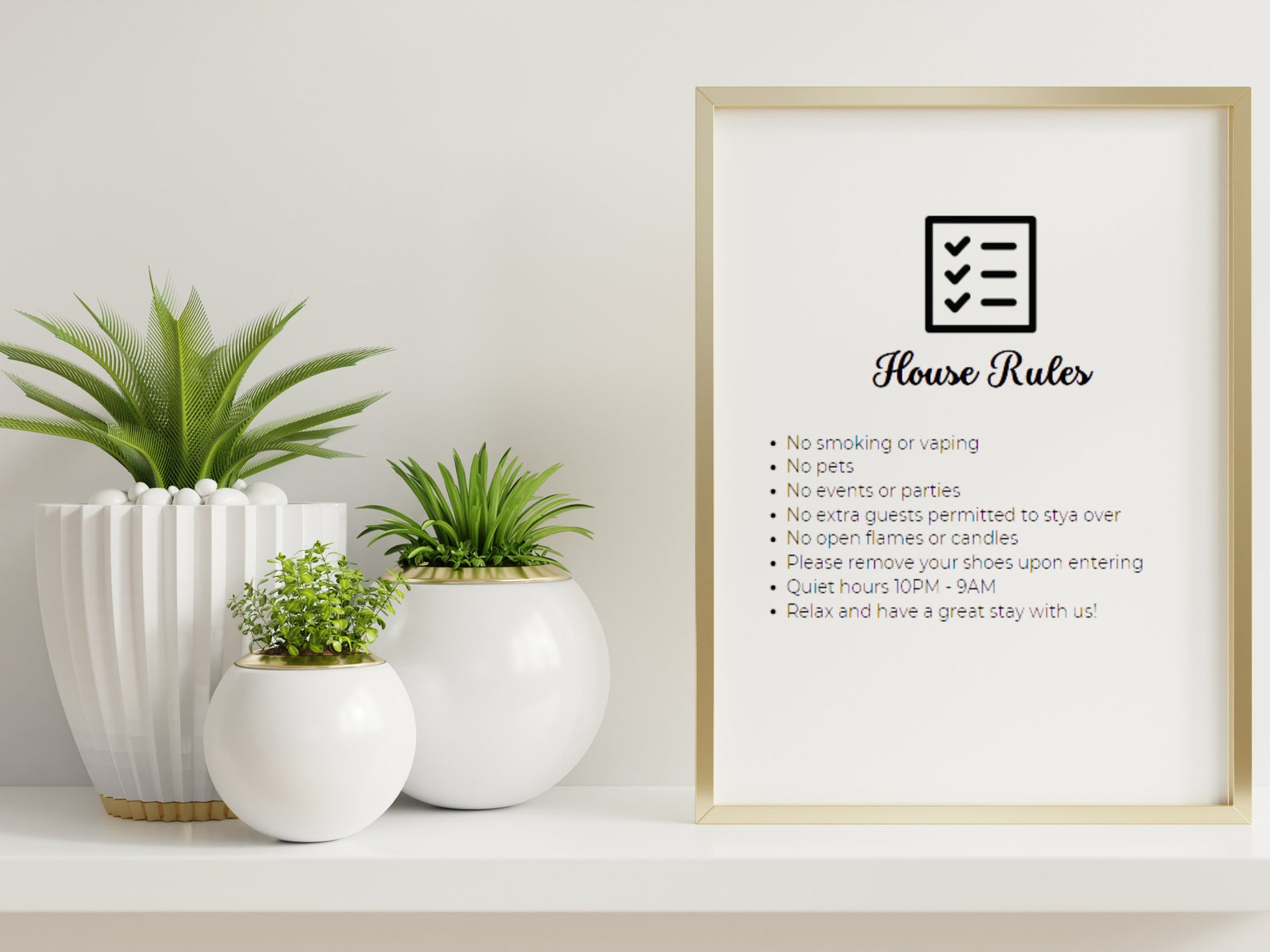Airbnb VRBO House Rules Sign | Printable Guest Arrival PDF | Short Term ...