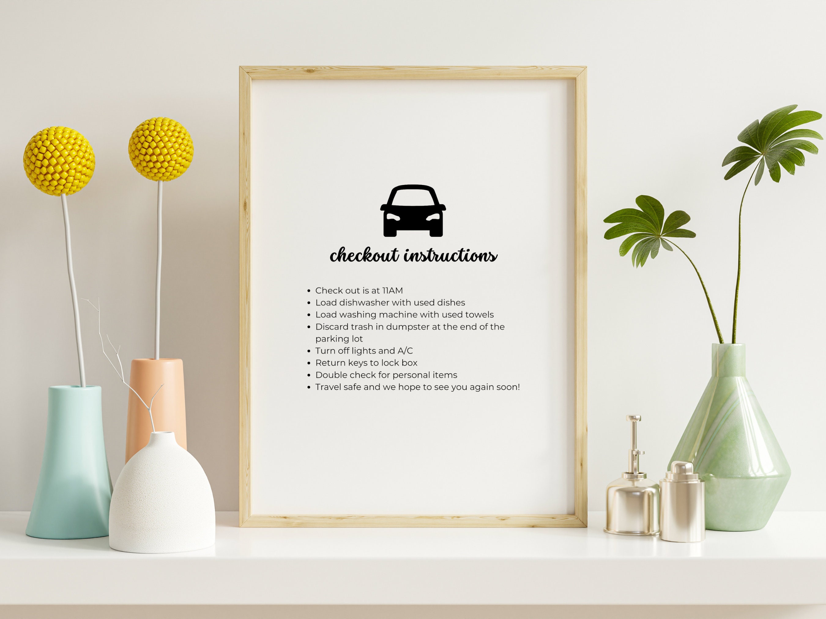 Airbnb and VRBO Checkout Sign Printable Departure Template - Etsy