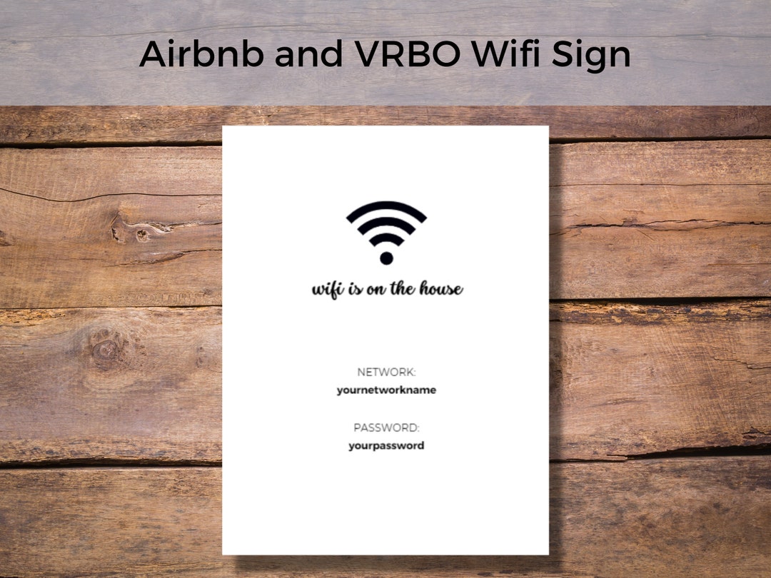 Editable Wifi Password Sign | Airbnb, VRBO Template (PDF) - Etsy