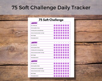 75 Soft Challenge Checklist/ Daily Habit Tracker/ Digital Schedule - Etsy