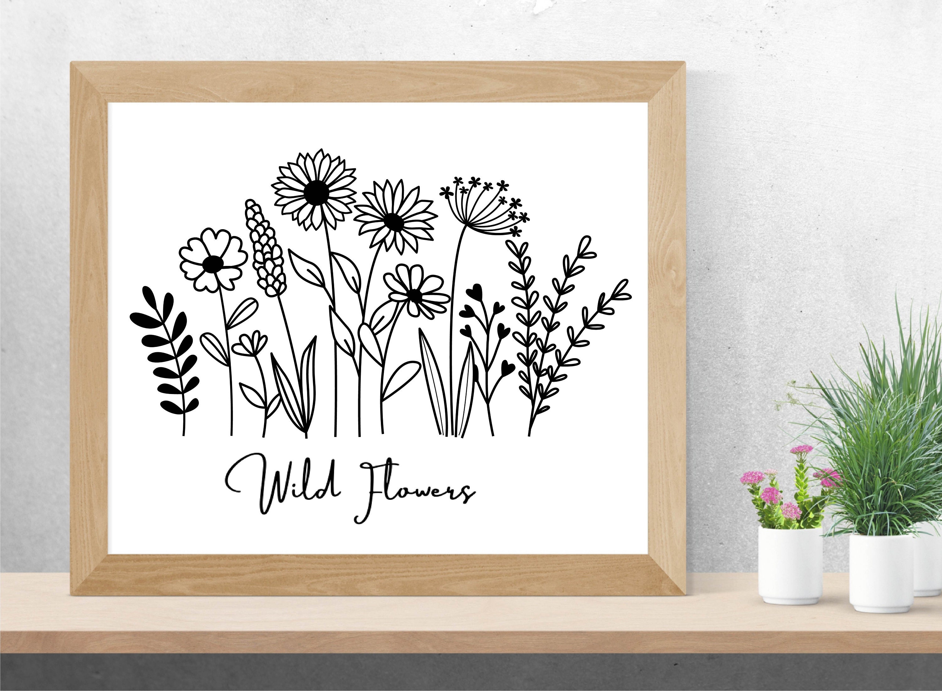 Flower Svg Wildflower Border Svg Wildflower Svg Flowers and - Etsy Israel