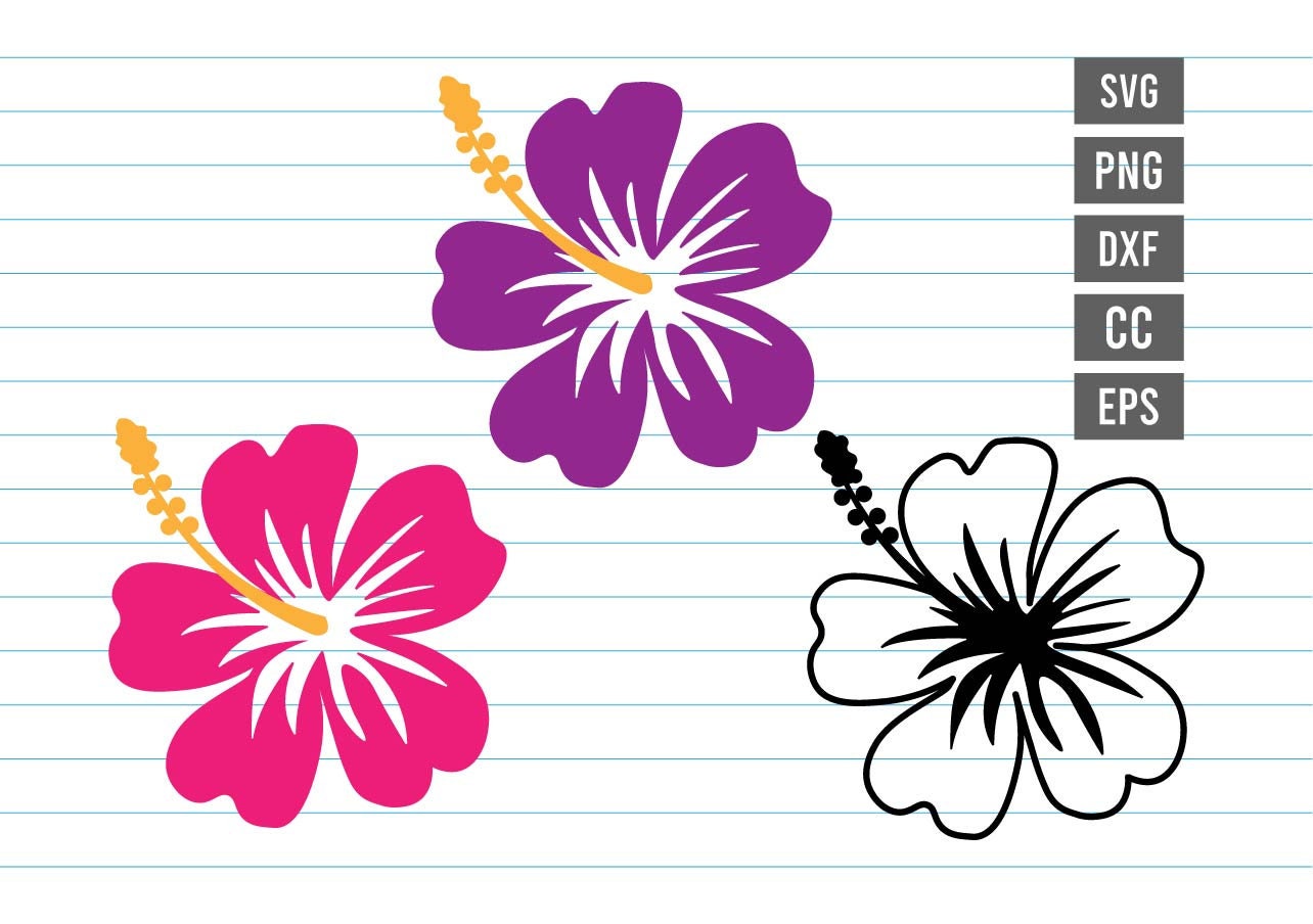 Hibiscus Svg Hibiscus Clip Art Flower Svg Tropical Flower | Etsy