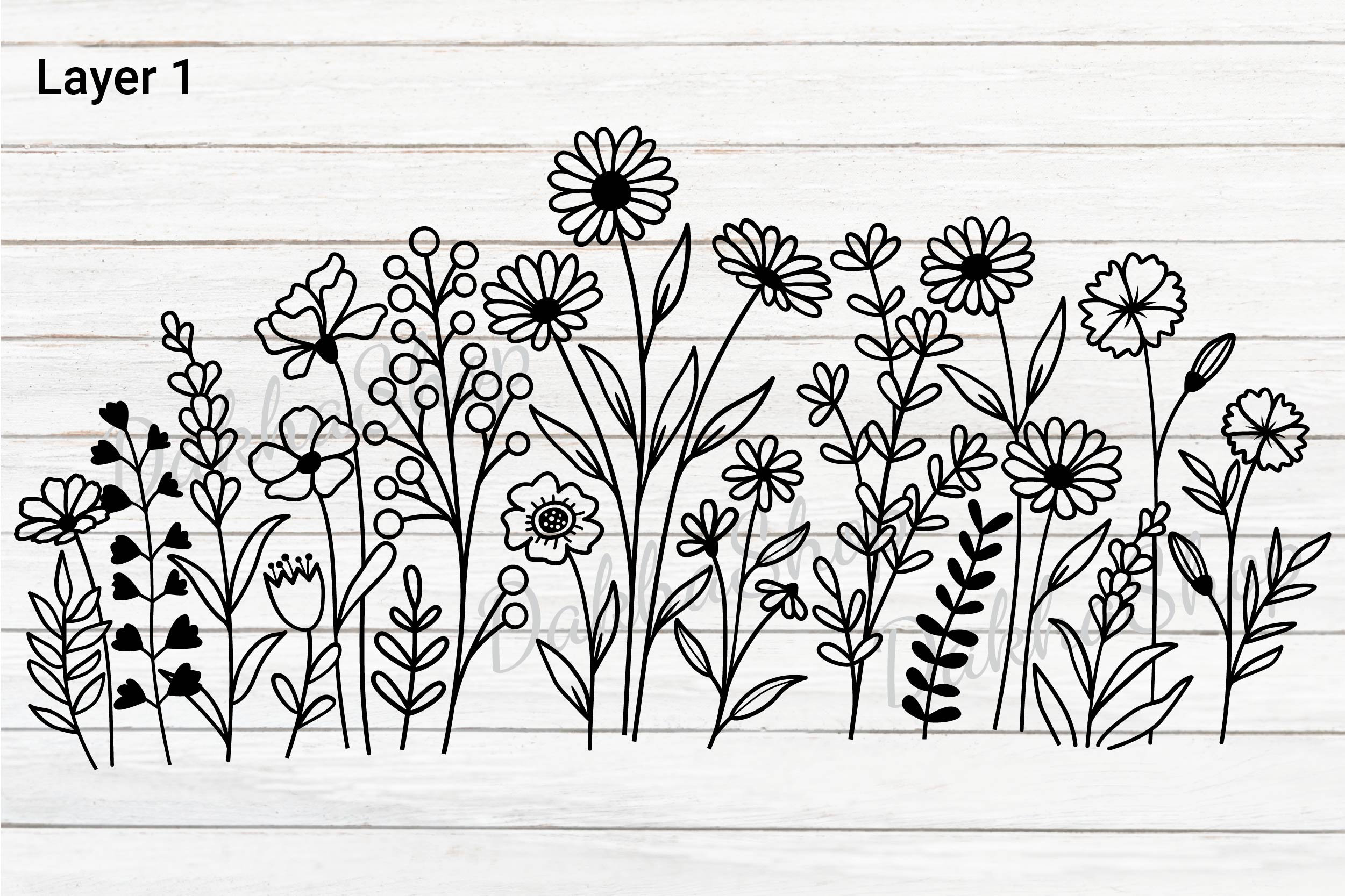 Wildflowers Svg Files Flower Svg Wildflower Svg Flower | Etsy
