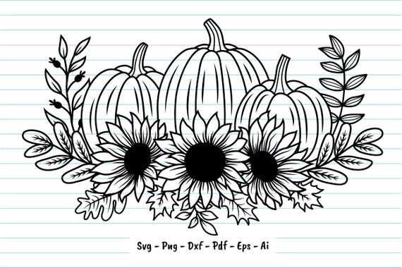 Flower Pumpkin Svg Fall Pumpkin Svg Fall Svg Pumpkin With - Etsy
