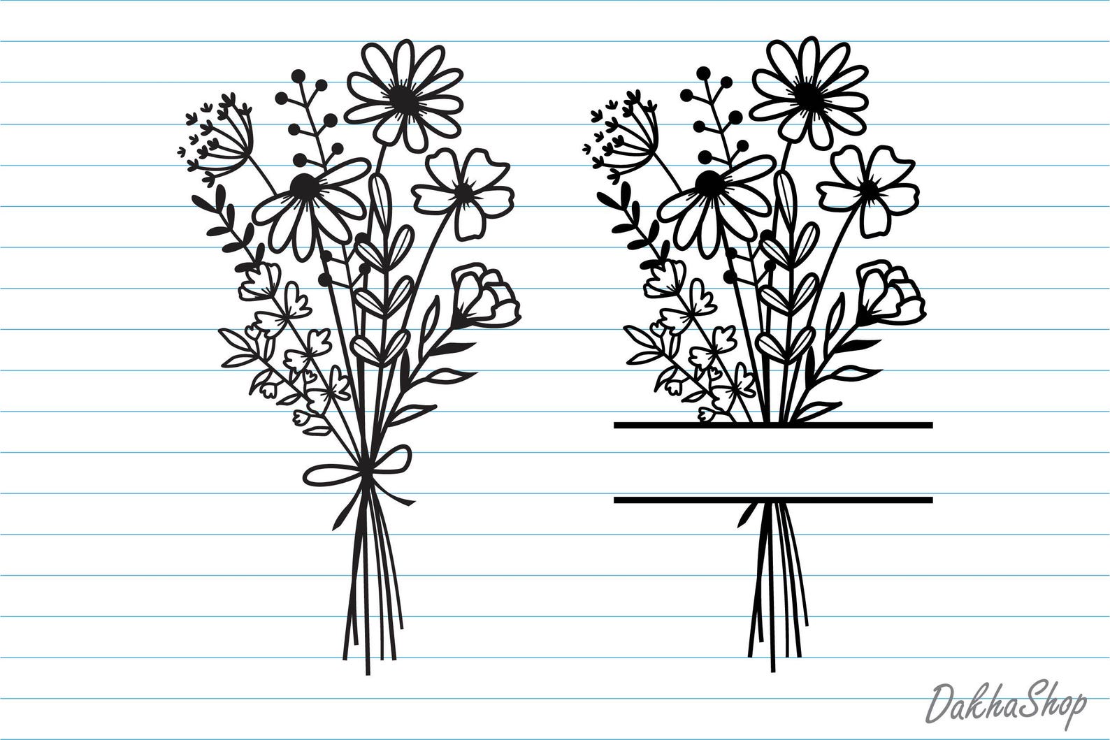 Flower Svg Files, Flower Svg Bundle, Flower Split Svg, Split Floral ...