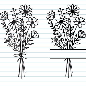 Flower Svg Files, Flower Svg Bundle, Flower Split Svg, Split Floral ...