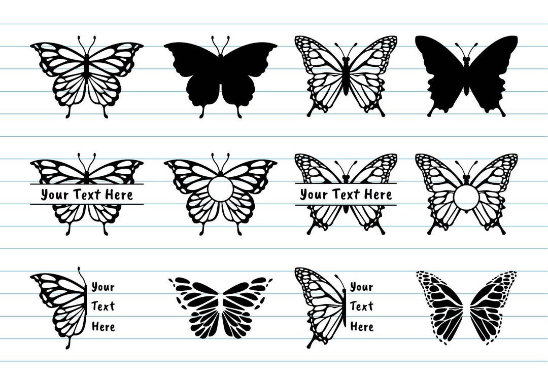 Butterfly Svg Files, Butterfly Svg, Butterfly Split Monogram Svg ...
