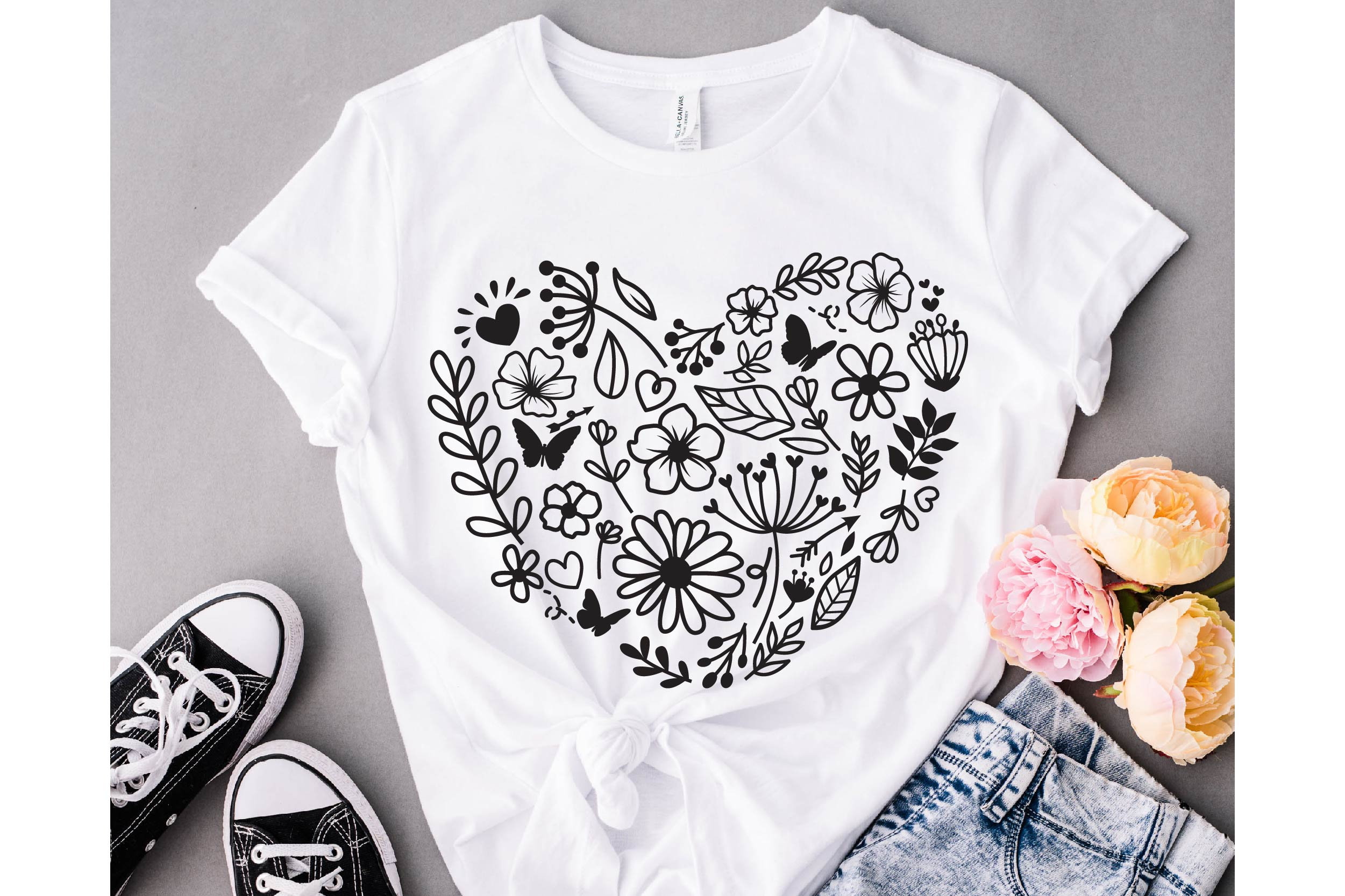 Flower Heart Svg Heart Flower Svg Design Flower Svg Love | Etsy