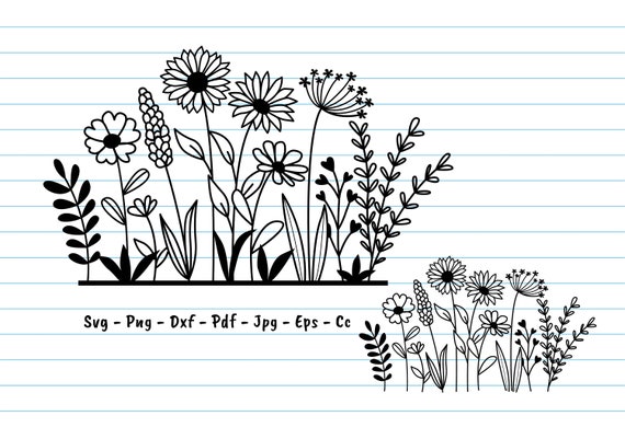 Flower Svg Wildflower Border Svg Wildflower Svg Flowers and - Etsy Canada