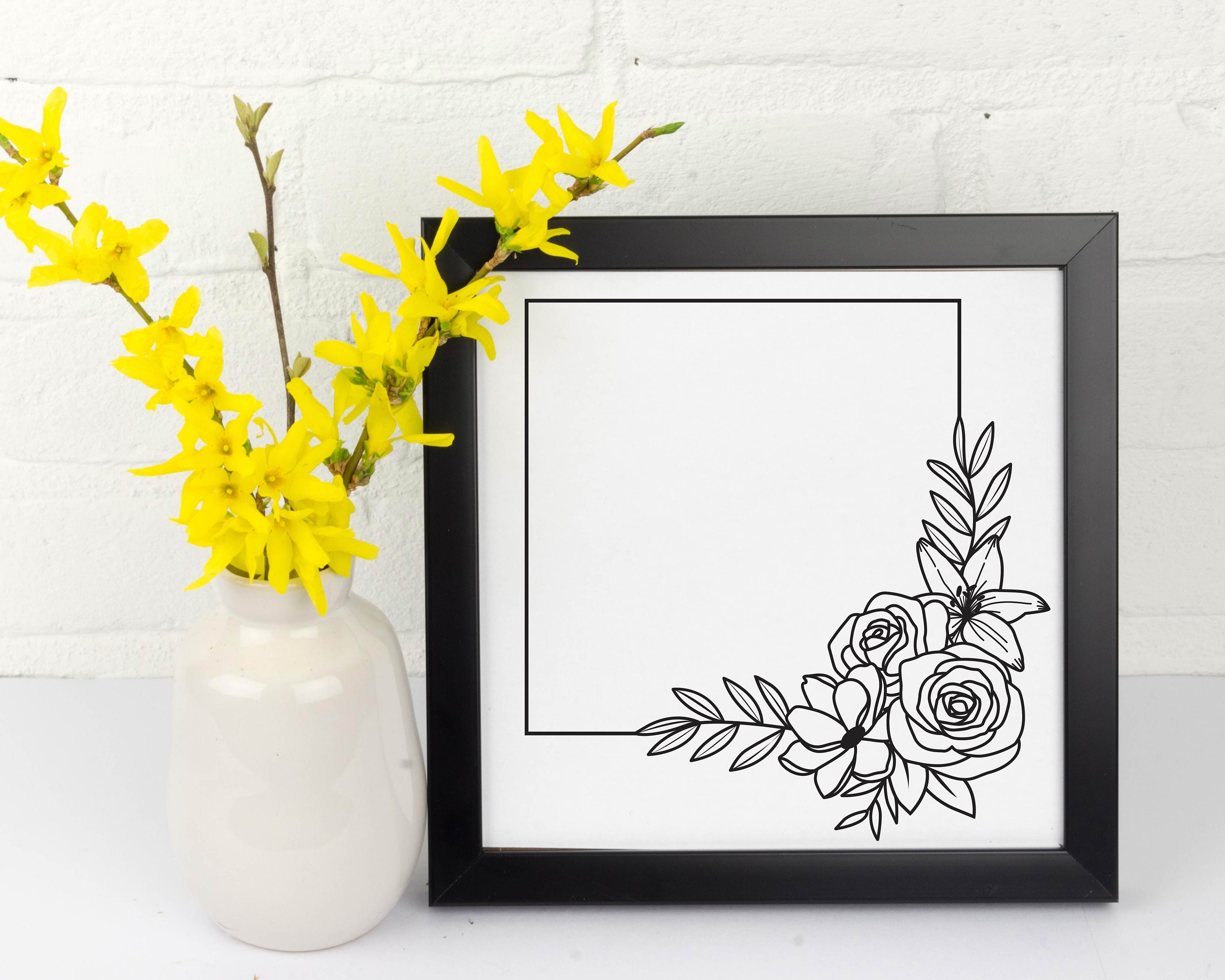 Floral Frame Svg, Floral Border Svg, Floral Monogram Svg, Flower Frame ...