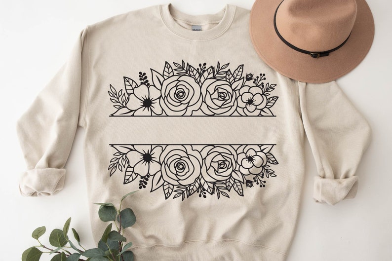 Split Floral Frame Svg Floral Split Svg Floral Frame Svg - Etsy