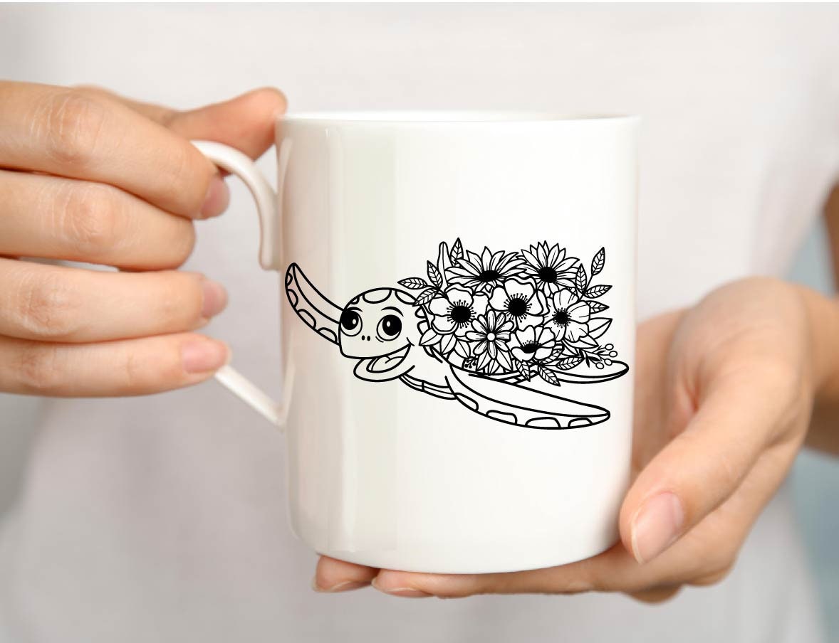 Turtle Flower Svg Flower Turtle Svg File Turtle Flower Svg - Etsy