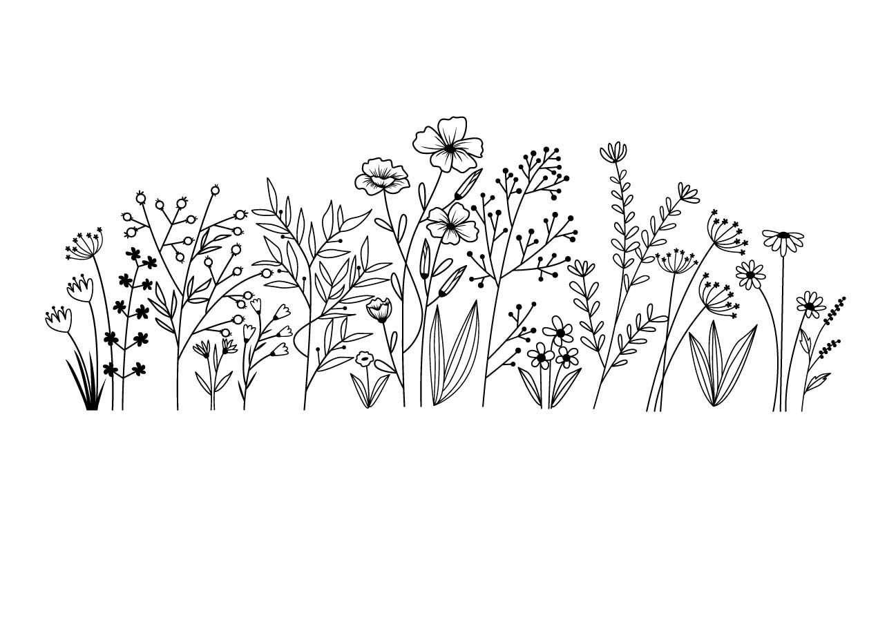 Flower Svg Flower Svg Files Wildflower Svg Flowers and Leaf - Etsy