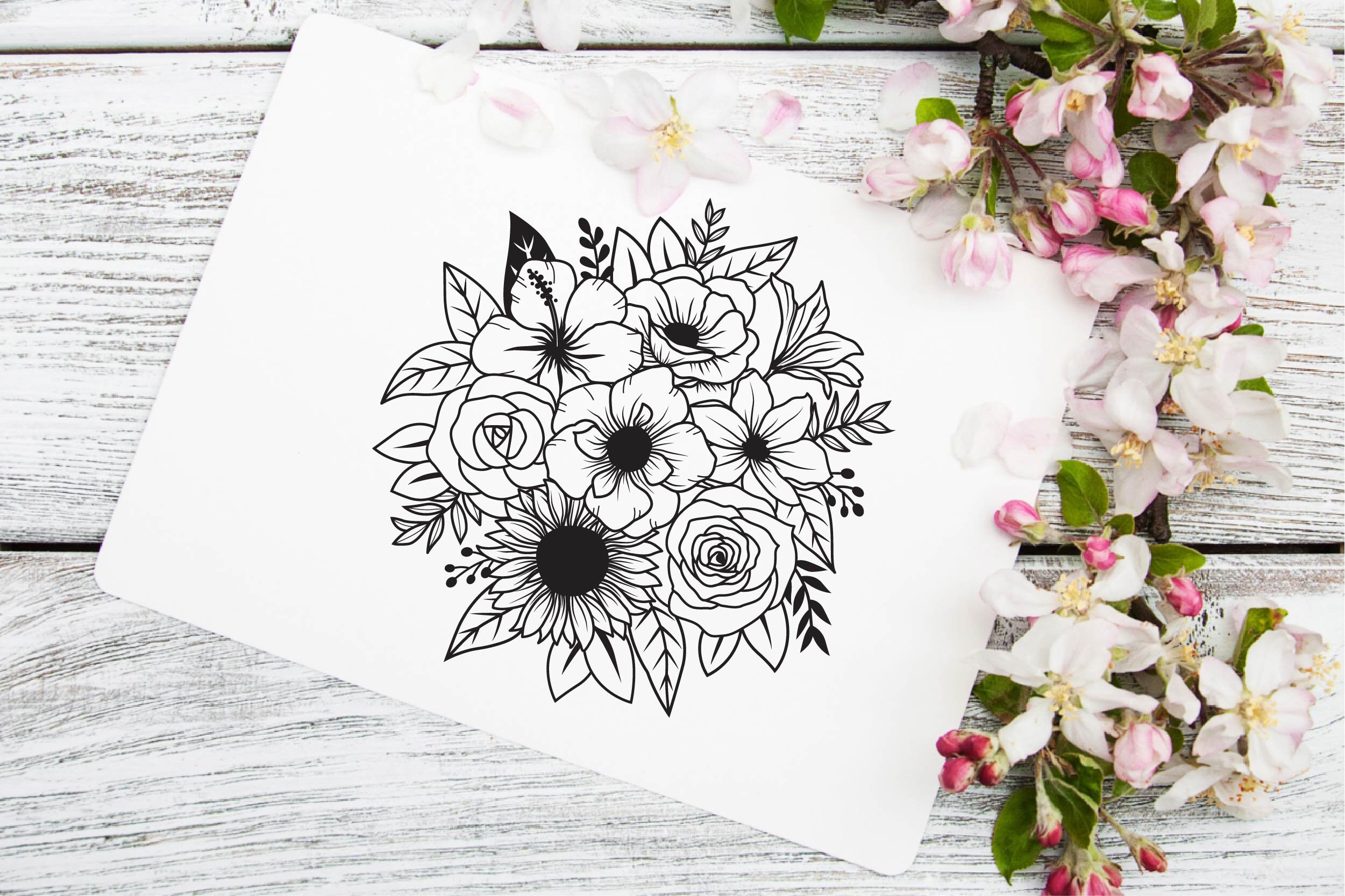 Flower Svg, Flower Bouquet Svg, Flower Bloom Svg, Floral Svg File ...