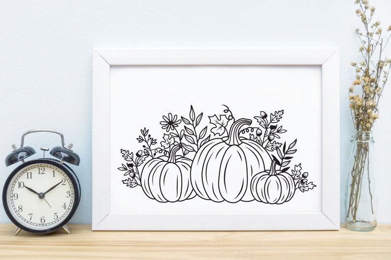 Pumpkin Svg Files, Flower Pumpkin Svg, Wildflower Pumpkin Svg, Fall Svg ...