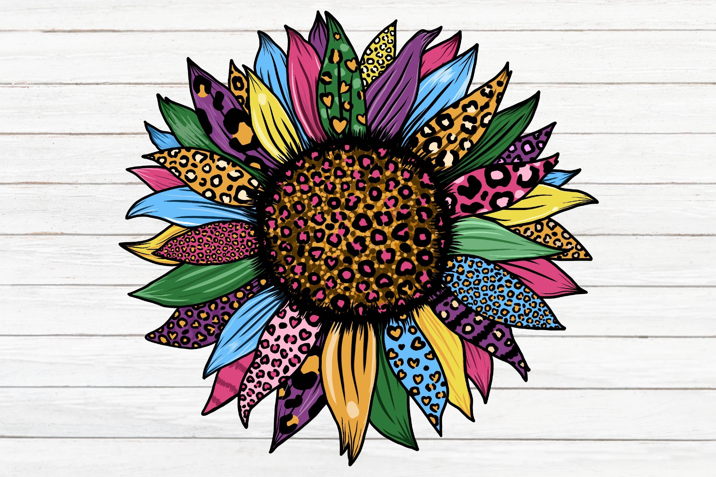 Sunflower Leopard Png Sunflower Leopard Sublimation | Etsy