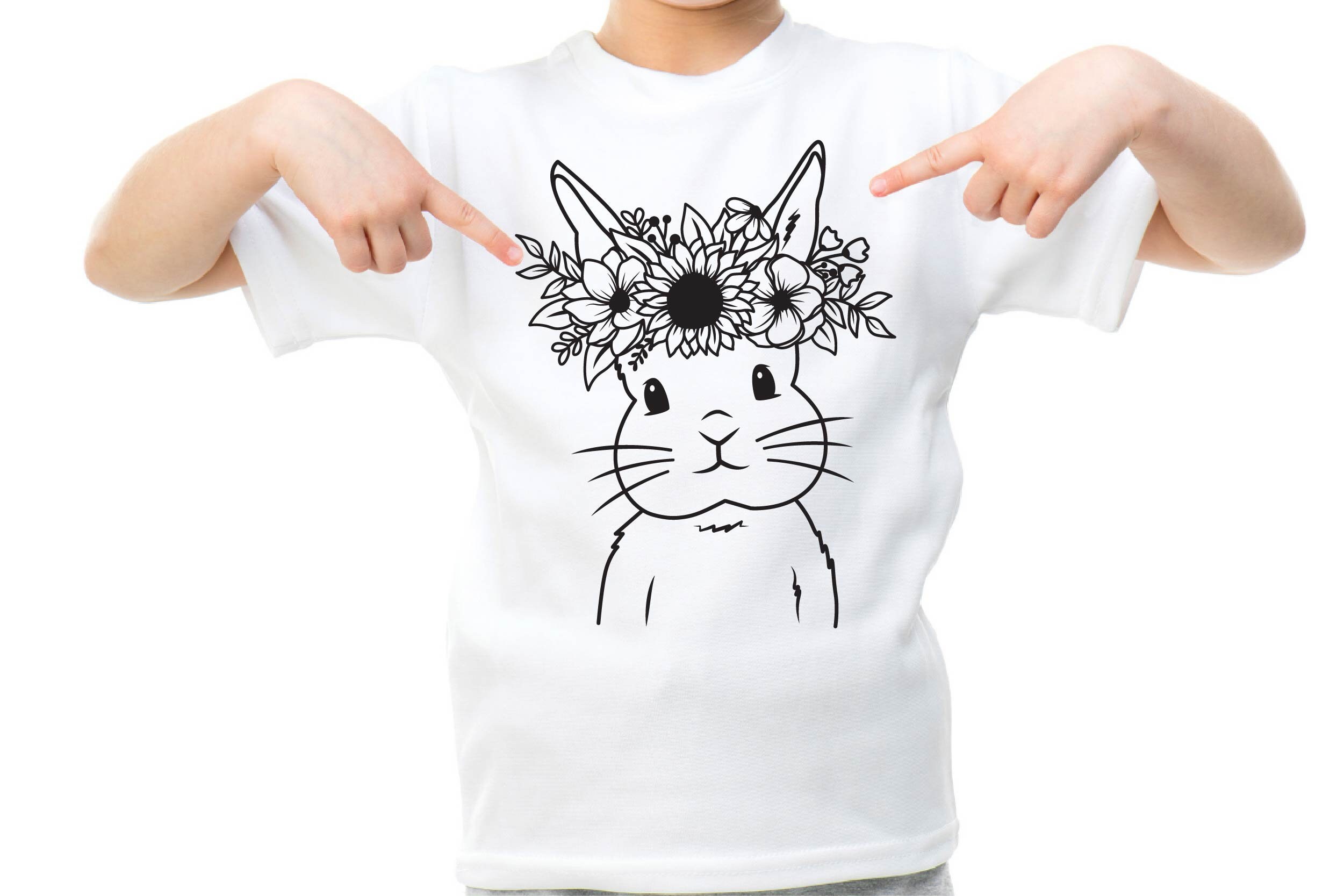 Cute Bunny With Flower Svg Rabbit Flower Svg Easter Rabbit | Etsy