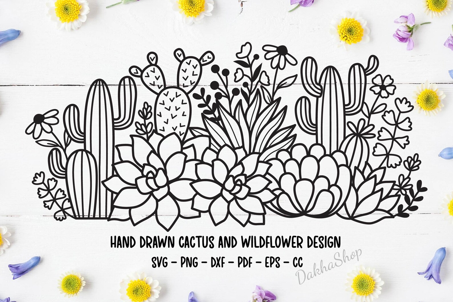Cactus Svg Files Cactus Flower Svg Cactus Wildflower Svg - Etsy