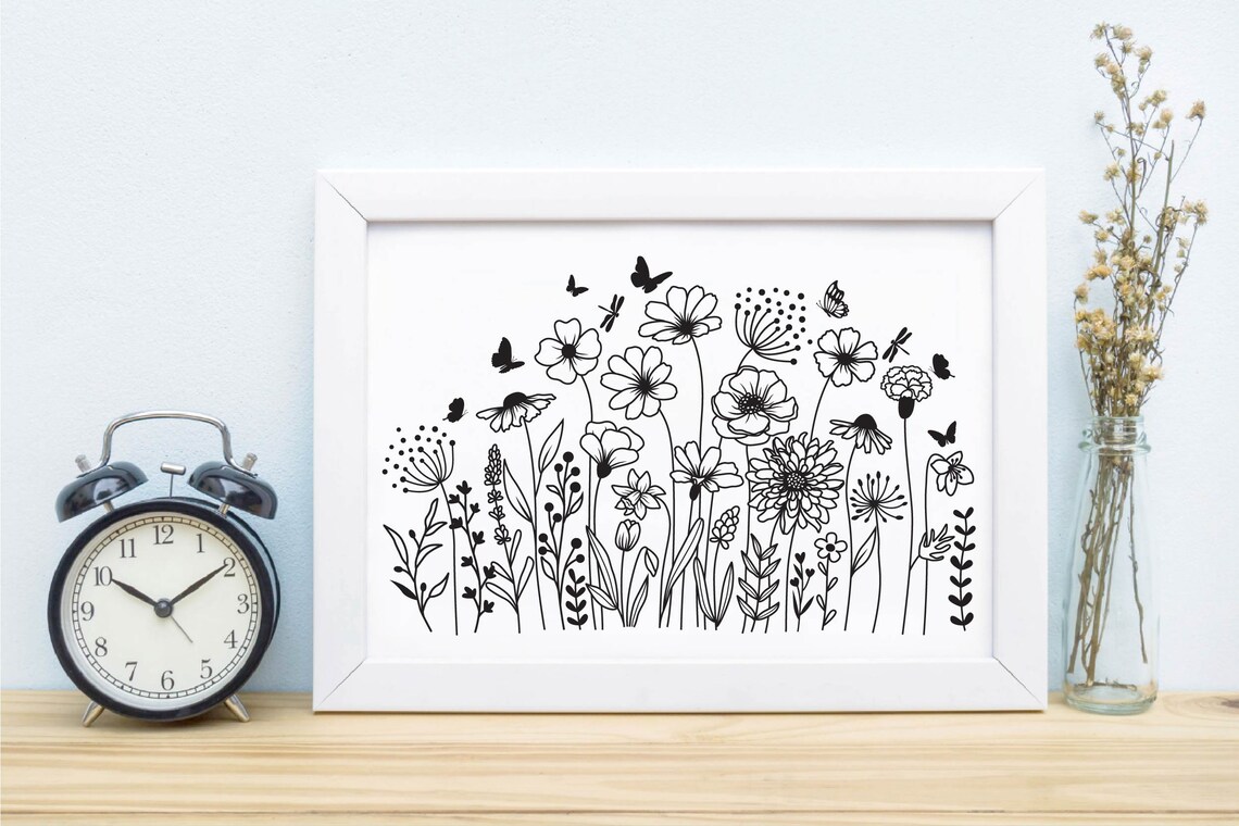 Wildflowers Svg Files, Wildflower Svg, Flower Svg, Flower Blooms Svg ...