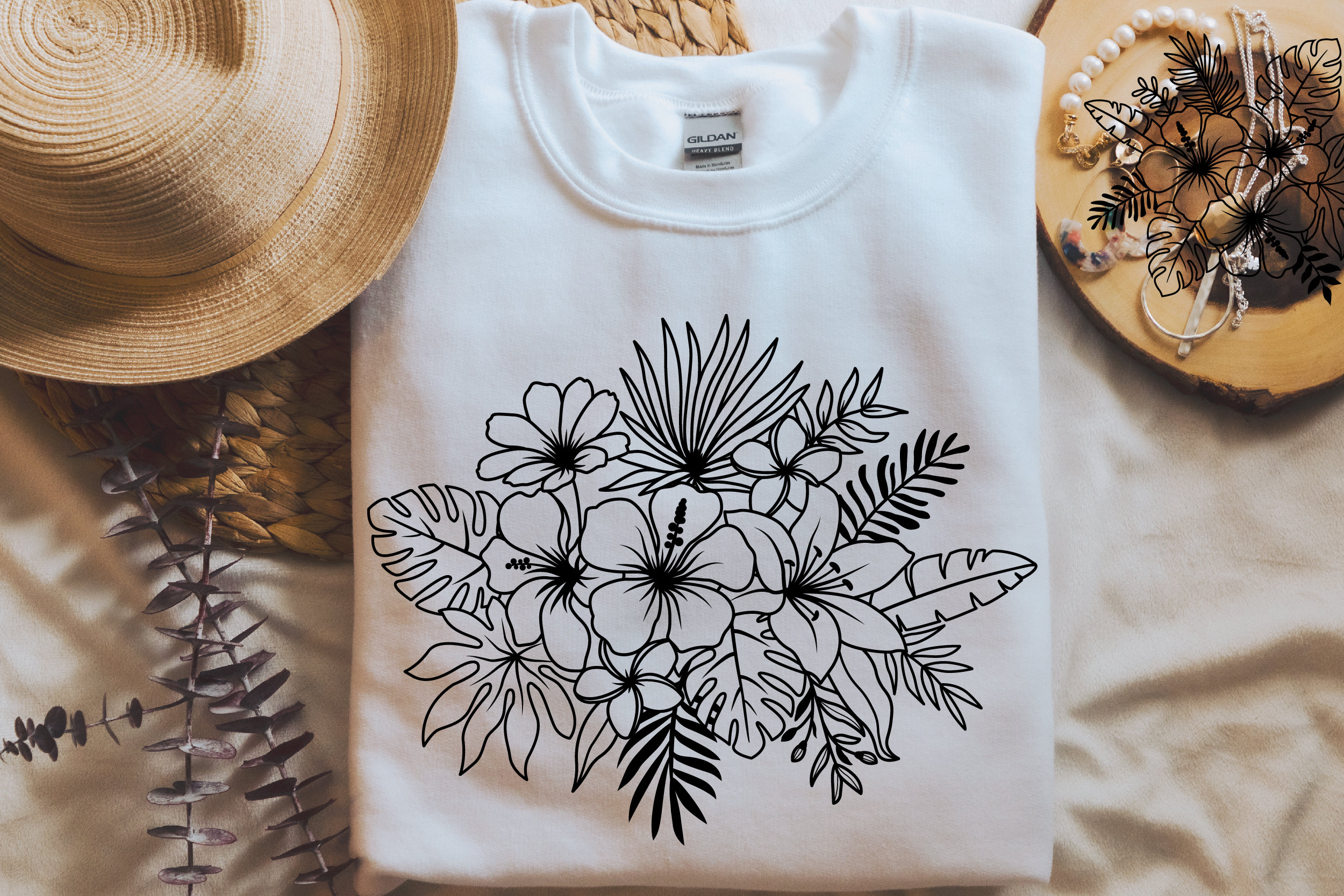 Tropical Svg Bundle, Tropical Flower Svg, Flower Svg, Tropical Leaf Svg ...