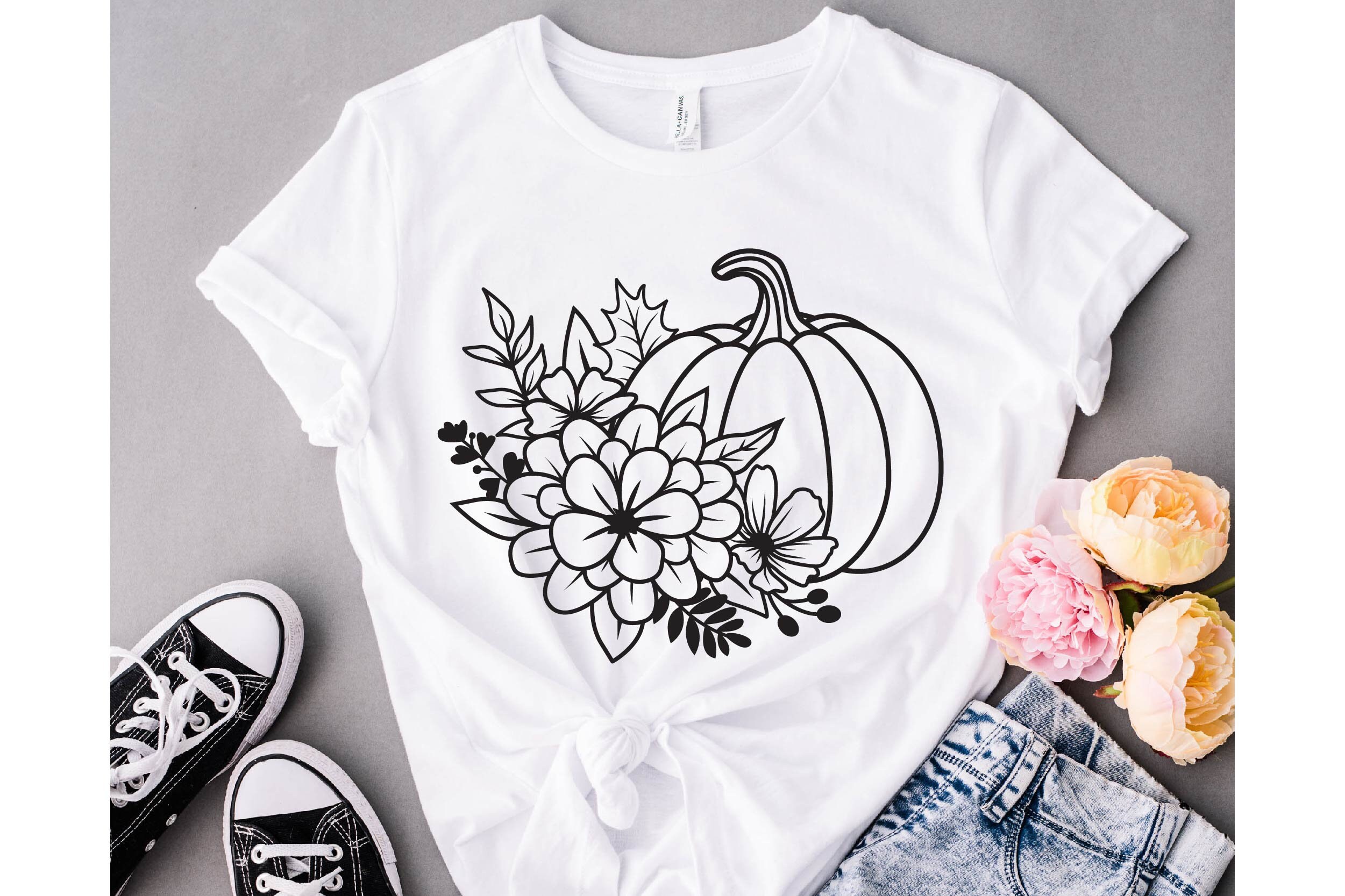 Flower Pumpkin Svg Floral With Pumpkin Svg Succulent - Etsy