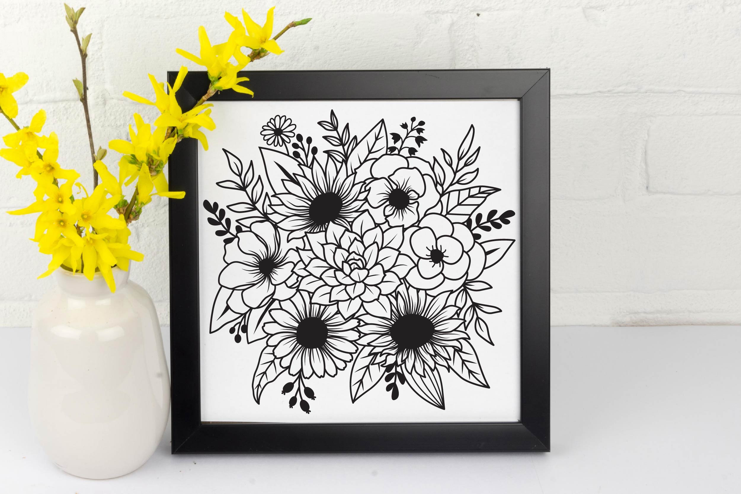 Flower Svg Flower Bouquet Svg Flower Svg Cut Filesfloral | Etsy Canada