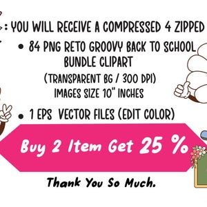 84 Groovy School Png Bundle, Retro Back to School, School Supplies Clip ...