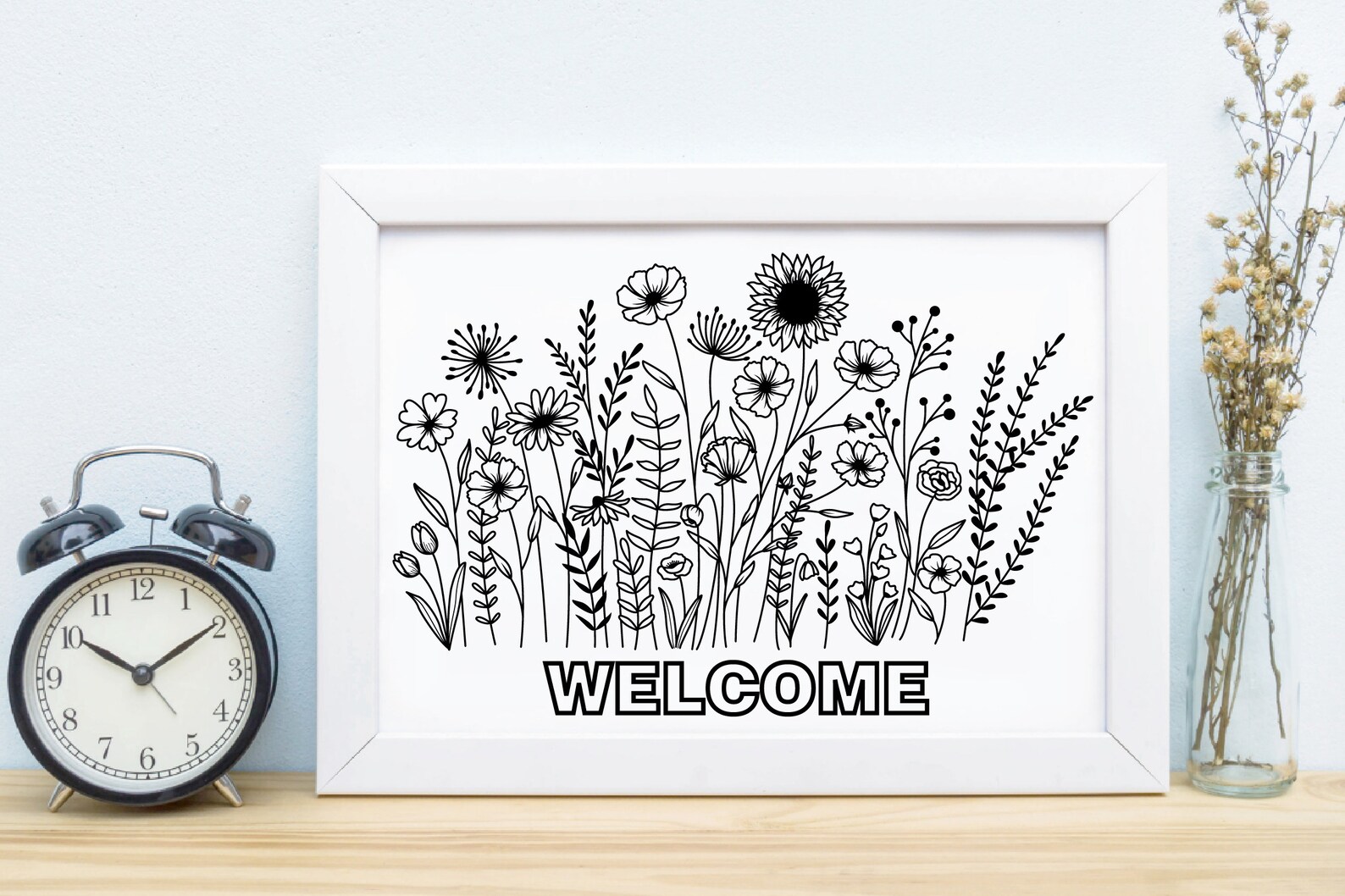 Wildflower Svg, Flower Meadow Svg, Flower Svg Files, Flower Line Art ...