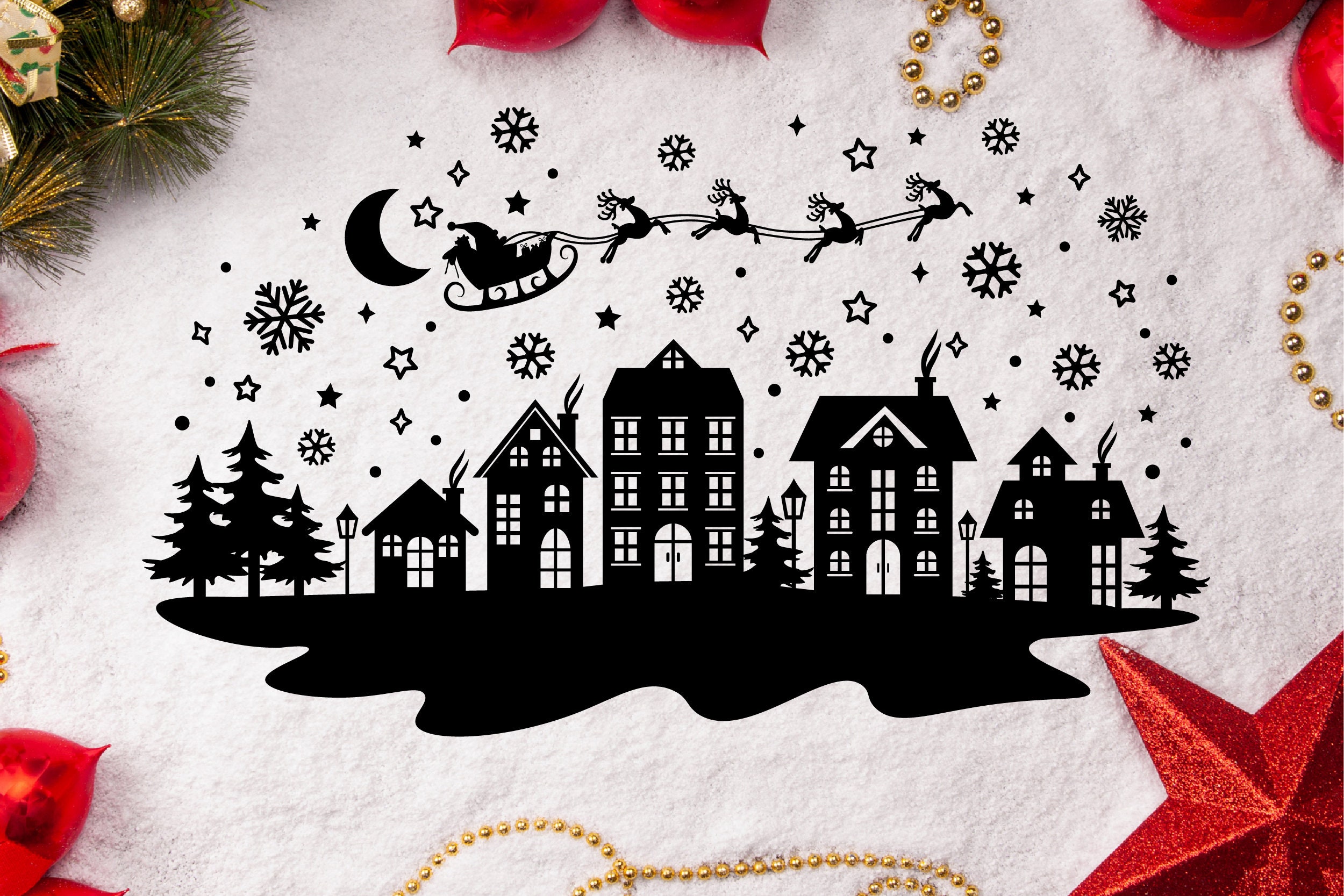 Christmas Svg Bundle Christmas Scene Svg Christmas Village - Etsy